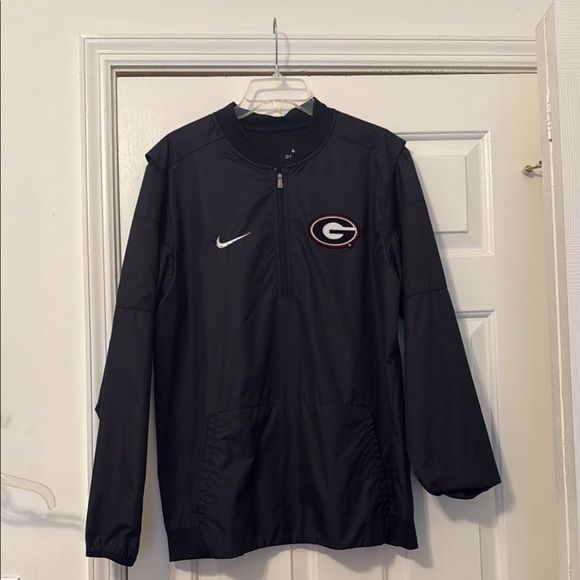 Nike | Jackets & Coats | Uga Nike Black Windbreaker Jacket With Swoosh ...